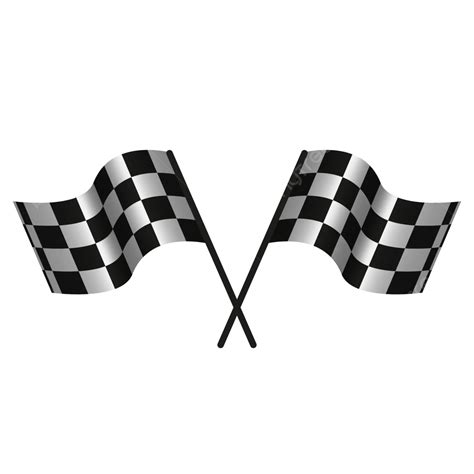 Two Crossed Racing Flags Vector Racing Flag Race PNG And Vector With
