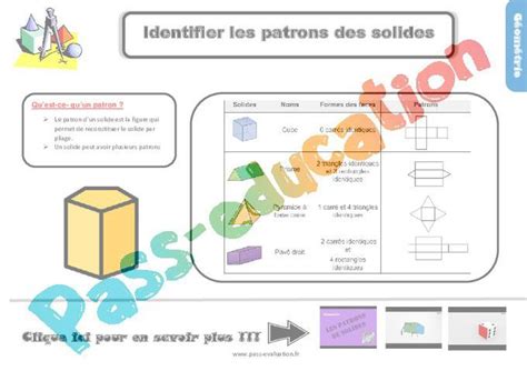 Evaluation Avec Le Corrig Pour Le Cm Identifier Les Patrons De