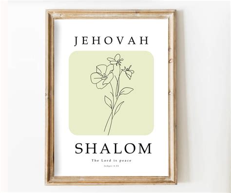 Hebrew Names Of God Printable Wall Art Set Of 6 Jehovah Jireh Rapha