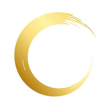 Brush Stroke And Gold Circle Element 18749409 PNG
