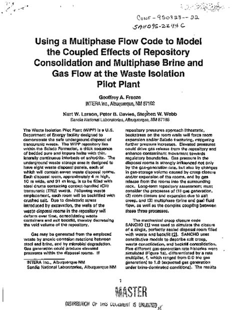 pdf using a multiphase flow code to model the coupled effects of repository consolidation and