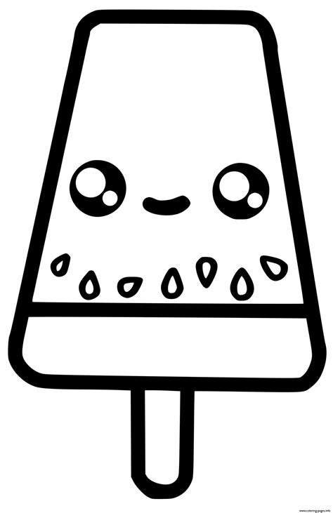 Helado De Sand A Kawaii Para Colorear Imprimir E Dibujar Coloringonly