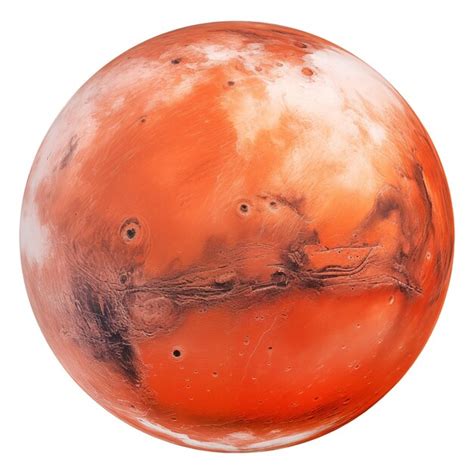 Imagen Realista Del Planeta Rojo Marte En Un Fondo Transparente El