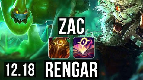 ZAC Vs RENGAR JNG Rank 2 Zac 6 0 9 2 5M Mastery 800 Games EUW