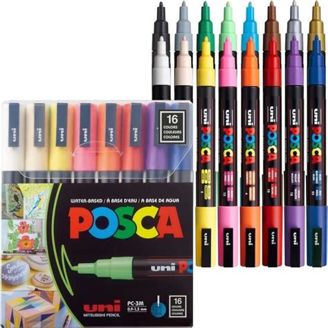 Faber Castell uni ball 186516 Marqueur POSCA à pointe ogive fine set
