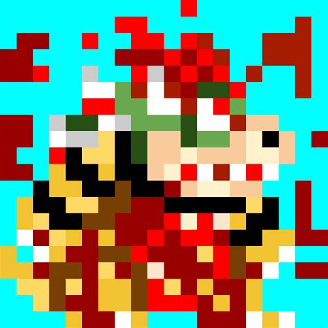 Pixel Art Super Mario Bros Bowser
