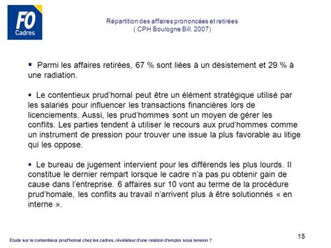 Tude Sur Le Contentieux Prudhomal Chez Les Cadres R V Lateur Dune