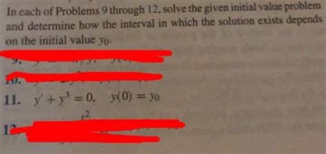 solved in each of problems 9 through 12 solve the given