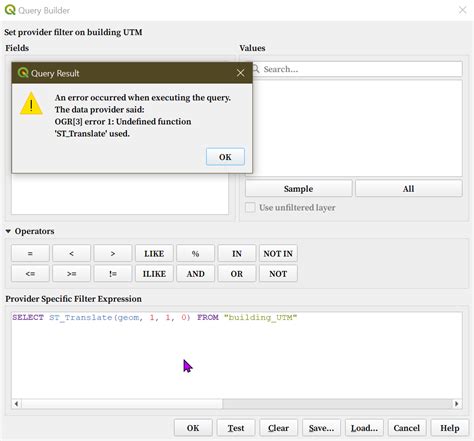 Qgis SQL Expression Works In DB Manager But Not In Query Builder