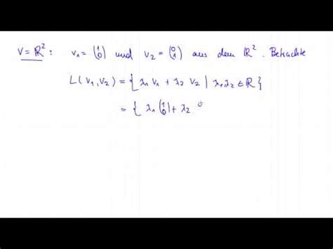 Lineare Hülle Mathematik Video Tutorium YouTube