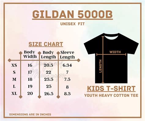 Gildan 5000B Youth Size Chart T Shirt Mockup Gildan Tshirt Sizing