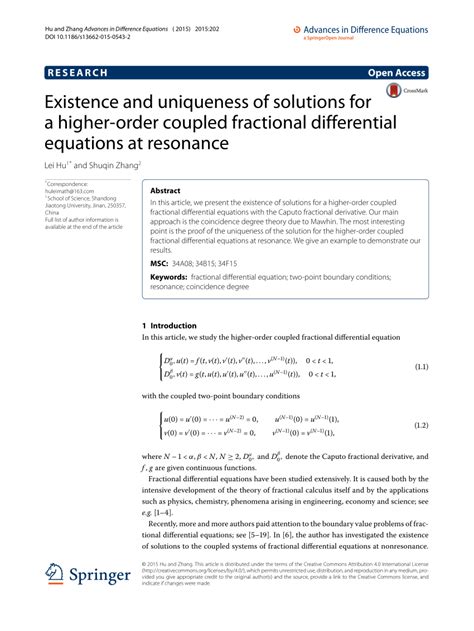 pdf existence and uniqueness of solutions for a higher order coupled fractional differential
