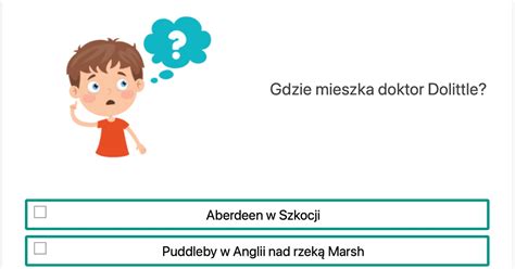 Interaktywny Quiz test Hugh Lofting Doktor Dolittle i jego zwierzęta