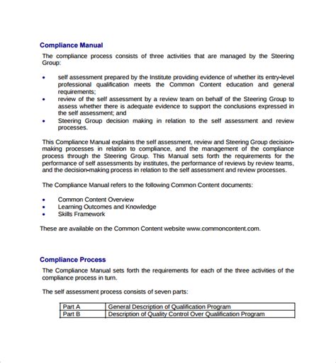 FREE 9 Sample Compliance Manual Templates In PDF MS Word