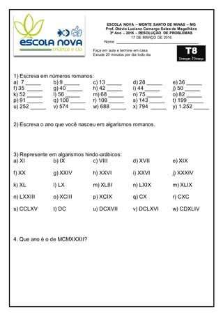 Los Numeros Romanos Abc Fichas