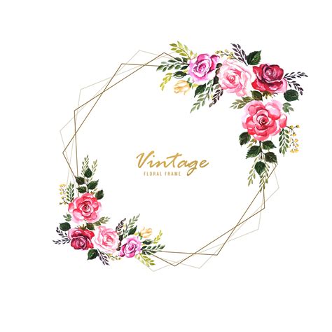 Marco Floral Decorativo Vintage Con Dise O De Tarjeta De Boda