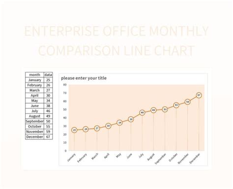 Enterprise Office Monthly Comparison Line Chart Excel Template And