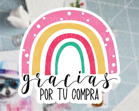 Thank You For Your Purchase Spanish Sticker Pegatina Etsy