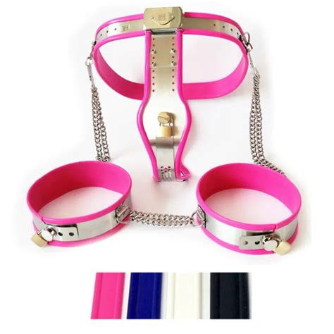Female Stainless Steel Chastity Beltsthigh Rings Chastity Locking Virginity Pants Bondage