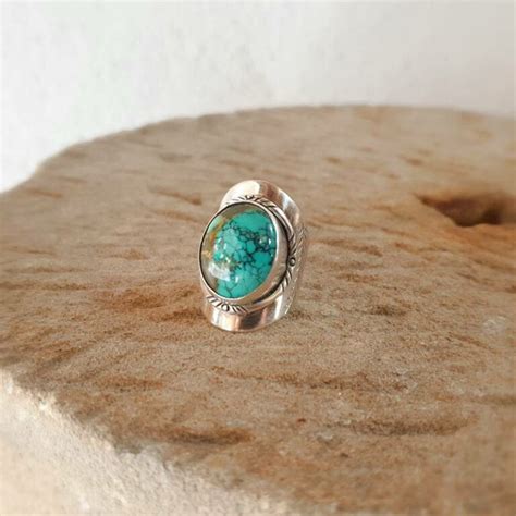 Grosse bague en turquoise naturelle OMYOKI bijoux équitables
