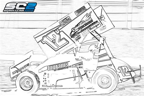 Wingless Sprint Cars Coloring Page Coloring Pages