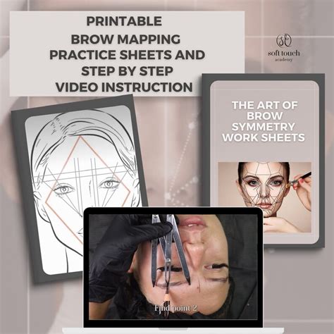 Eyebrow Mapping Video Practice Sheets Face Shape Guide Face Etsy