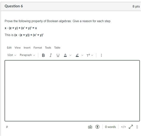 solved prove the following property of boolean algebras