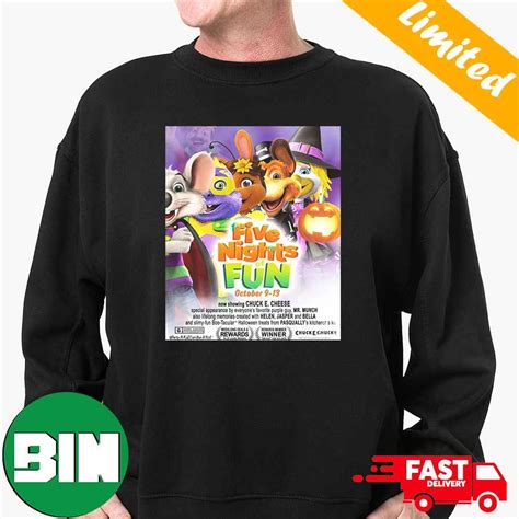 Chuck E Cheese Five Nights Of Fun FNAF Parody Event T Shirt Binteez