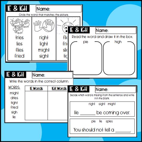 IE And IGH Phonics Exit Slips Made By Teachers