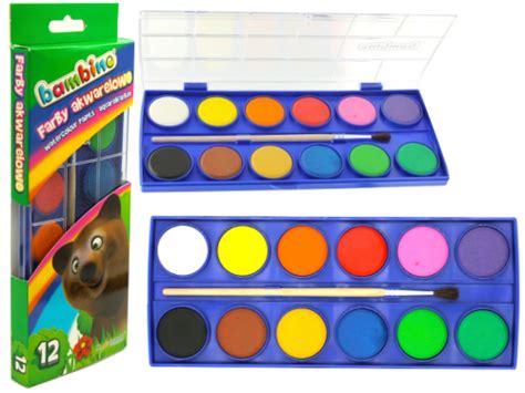 Farby Akwarelowe Bambino 12 Sztuk Biurowi Pl