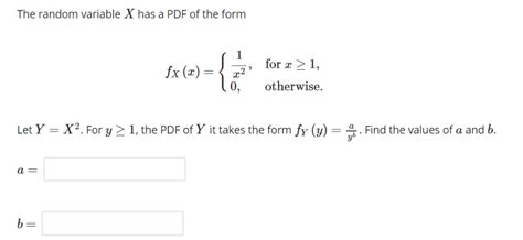 solved the random variable x has a pdf of the form 1 for x1