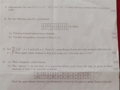 solved 9 approximate the root of f x x3−3x4 2x2 x−5 using