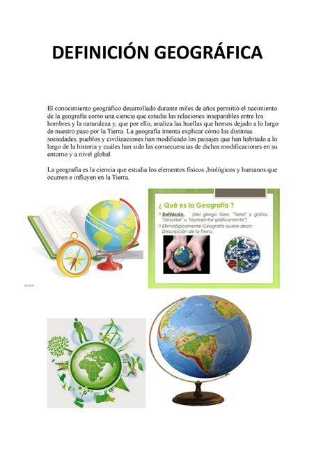 Definición Geografia Concepos e imagenes importantes DEFINICIÓN