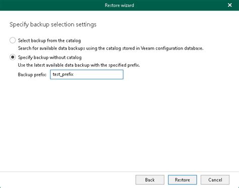 Step 5 Specify Recovery Catalog Options Veeam Backup Explorers Guide