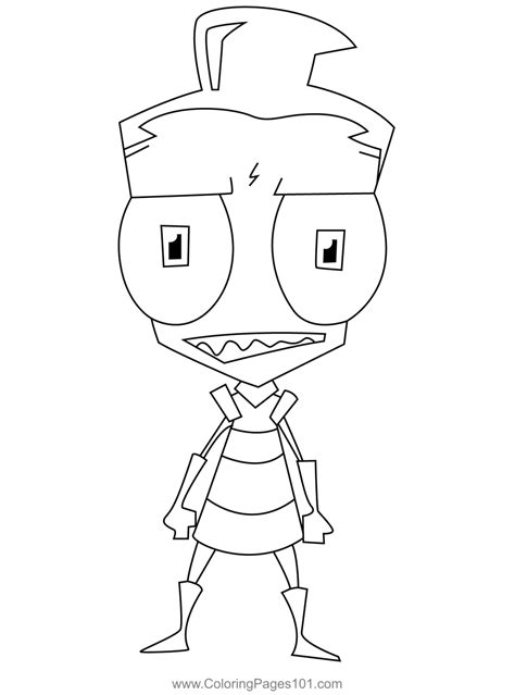 Invader Zim And Gir Coloring Page Printable Coloring Pages Coloring