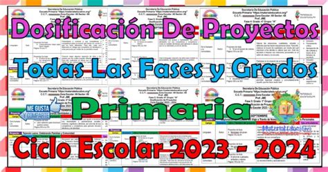 Dosificación de proyectos de las fases y todos los grados de primaria