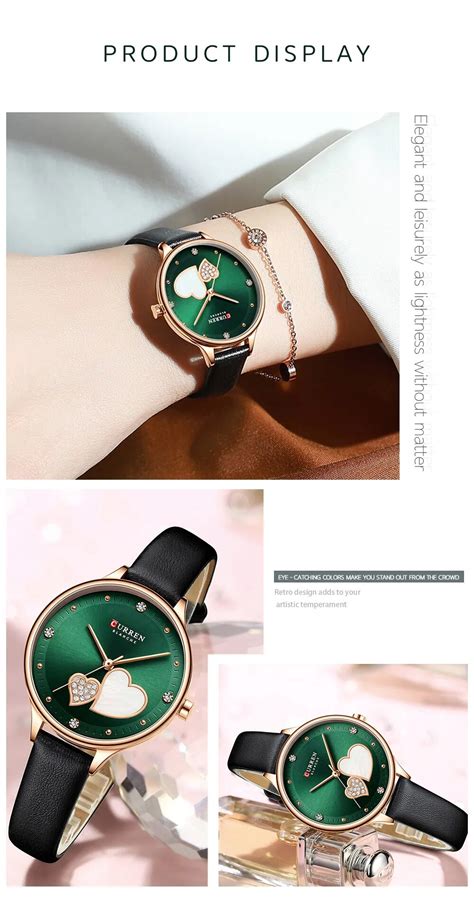 CURREN Montre Bracelet en cuir à Quartz pour femmes marque de luxe