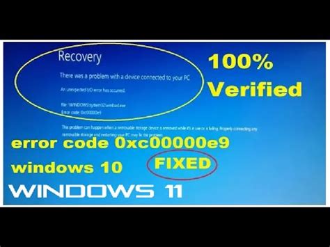Fix Error Code Xc E Windows And Recovery There Was Problem
