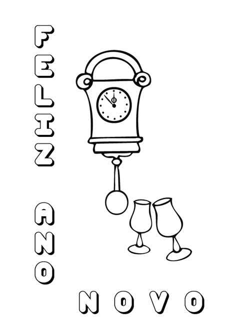 Desenhos De Ano Novo E Reveillon Para Colorir E Imprimir Desenhos