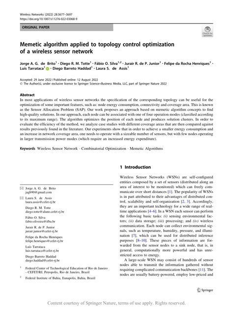 memetic algorithm applied to topology control optimization of a wireless sensor network