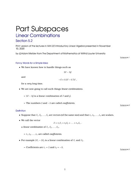 ma122 linear combinations notes notes take it please enjoy notes take it please enjoy notes take
