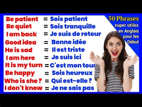 50 PHRASES Pour Apprendre Anglais Facilement YouTube
