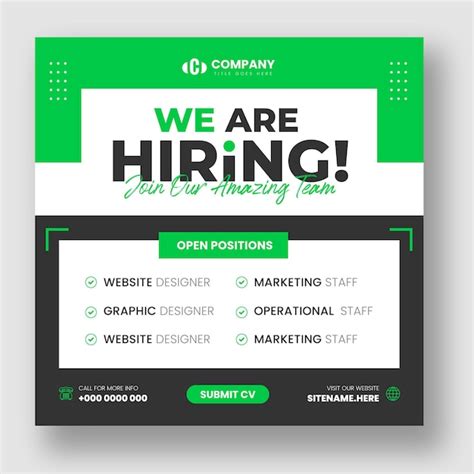 Premium Vector We Are Hiring Job Vacancy Facebook And Instagram