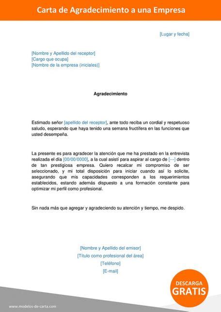 Cartas De Agradecimiento Modelos Y Ejemplos Para Descargar
