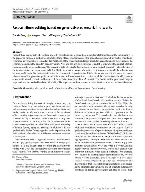 face attribute editing based on generative adversarial networks
