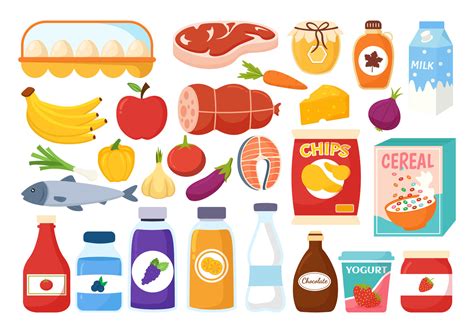 comida tienda de comestibles Tienda compras vector ilustración con
