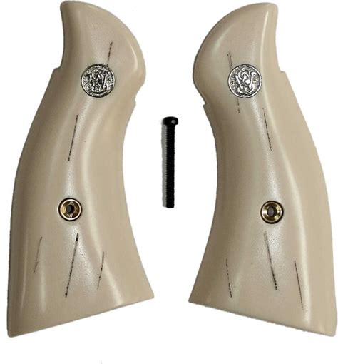 Smith Wesson K L Frame Barked Grips Square Butt Medallions