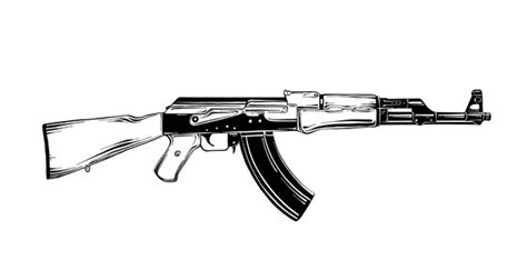 Sketch AK 47 Machinegun Stock Vector Image By Nikiteev 87130368