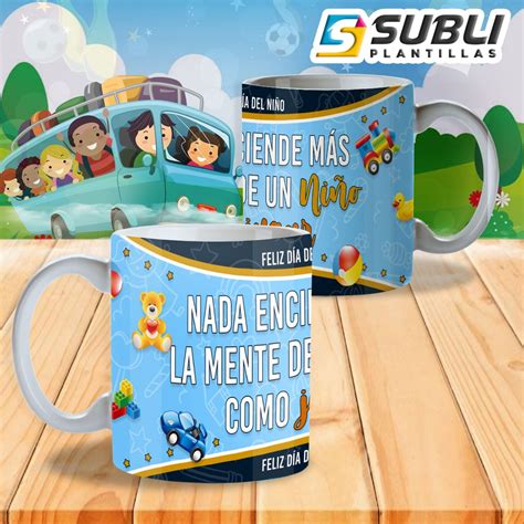 Diseños Plantillas para Sublimar Tazas Dia del Niño SubliPlantillas