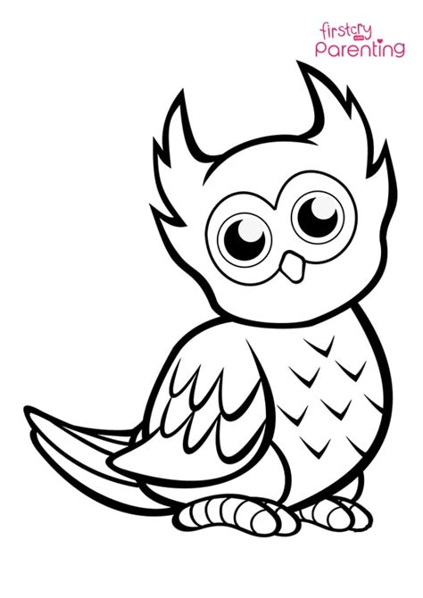 Easy Cute Owl Coloring Pages